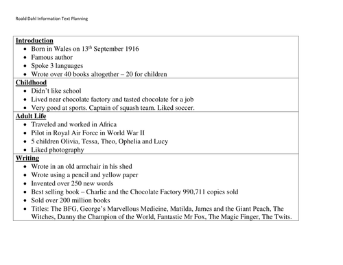 Stories by the same author - Roald Dahl (year 2) | Teaching Resources