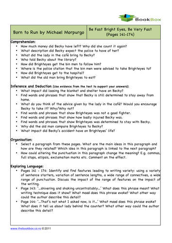 Born to Run by Michael Morpurgo: Guided Reading Plans | Teaching Resources