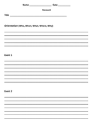 Recount Scaffold | Teaching Resources