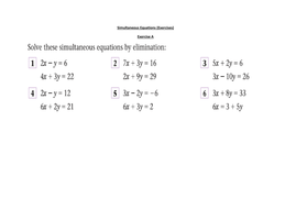 Simultaneous Equations | Teaching Resources