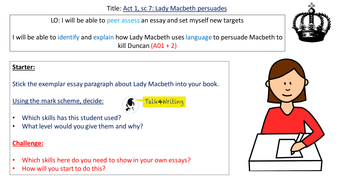 Persuasive Lady Macbeth, Act 1, scene 7 | Teaching Resources