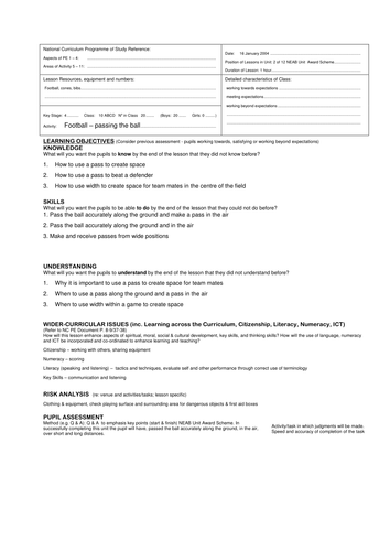 Football Lesson Plans | Teaching Resources