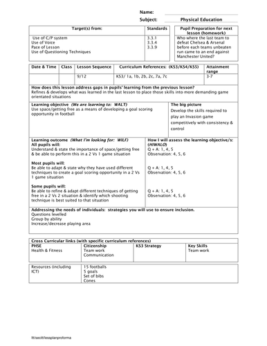 Football Lesson Plans | Teaching Resources