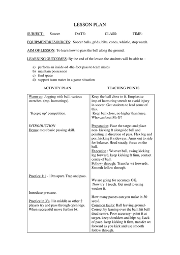Football Lesson Plans | Teaching Resources