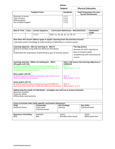 Football Lesson Plans | Teaching Resources