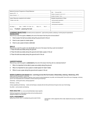 Football Lesson Plans | Teaching Resources