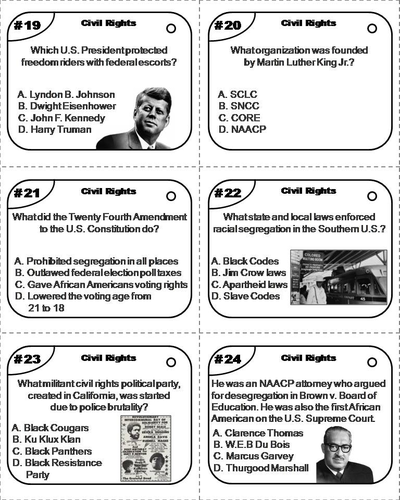 Civil Rights Task Cards | Teaching Resources