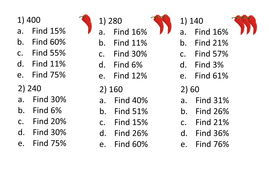 Percentage of an amount scaffolded and differentiated | Teaching Resources