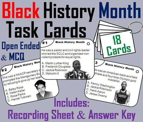 Black History Month Task Cards and Activities Bundle | Teaching Resources