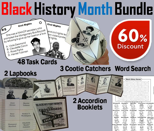Black History Month Task Cards and Activities Bundle | Teaching Resources