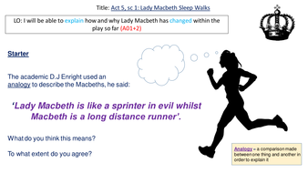 Act 5, sc 1: Lady Macbeth Sleep Walks | Teaching Resources