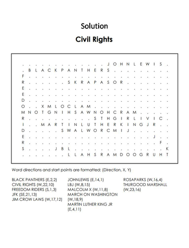 Civil Rights Word Search | Teaching Resources