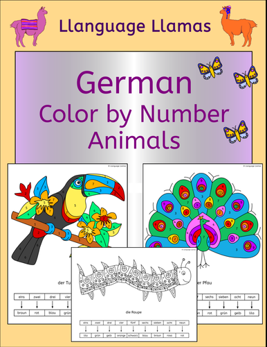 German Color by Number Animal Pictures | Teaching Resources