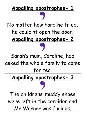 Year 6 SATs revision - Appalling Apostrophes game | Teaching Resources