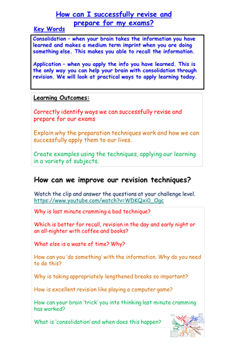 Revision Skills PSHE | Teaching Resources