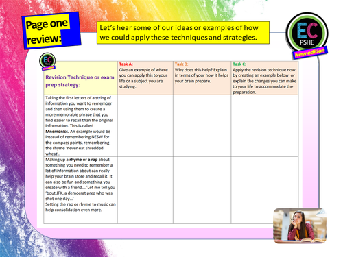 Revision Skills PSHE | Teaching Resources