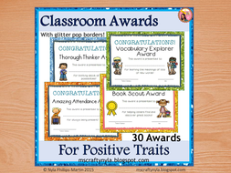 Classroom Awards - End of Year - Glitter Borders | Teaching Resources