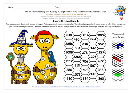 Division Year 5 (Y6) Written Short Division Differentiated Worksheets ...