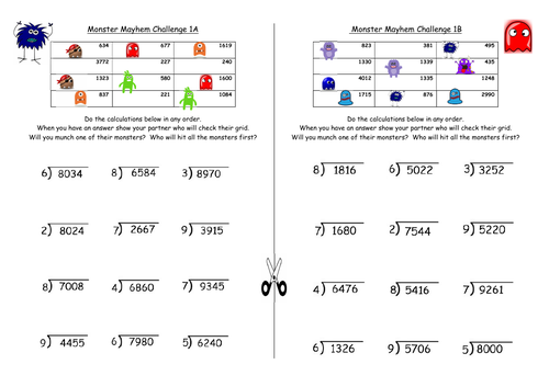 Division Year 5 (Y6) Written Short Division Differentiated Worksheets ...