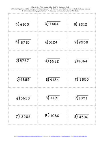 Division Year 5 (Y6) Written Short Division Differentiated Worksheets ...