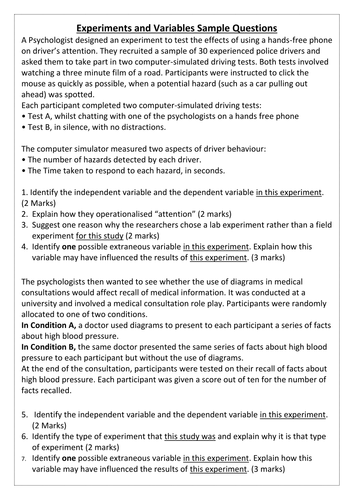 TYPES OF EXPERIMENTS - AQA Psychology research methods FULL LESSON ...