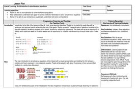 Solving simultaneous equations full lesson with lesson plan | Teaching ...