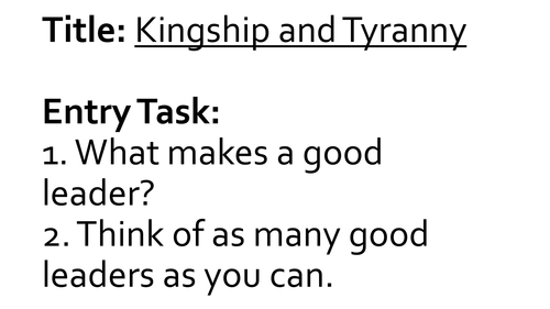 Macbeth - Kingship and Tyranny - AQA GCSE | Teaching Resources