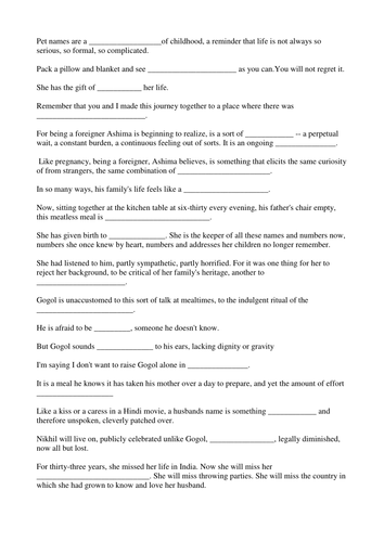 'The Namesake' by Jhumpa Lahiri - revision materials, example essay ...