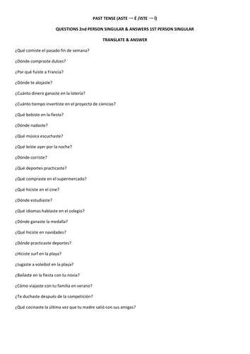 SPANISH SPEAKING EXAM - PRACTICE WORKSHEETS | Teaching Resources