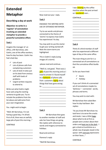 Extended Metaphor | Teaching Resources