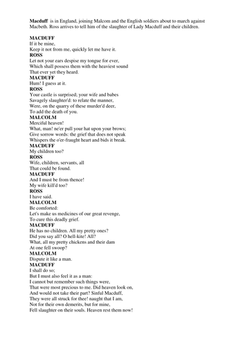 Edexcel GCSE English Literature 9-1: Macbeth Practice Question using ...