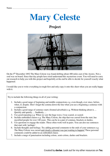 Mary Celeste Project | Teaching Resources