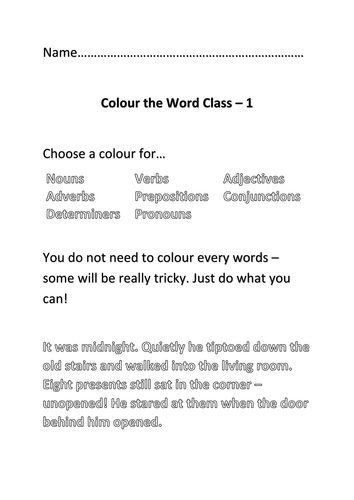 Colour the Word Class Trial Version | Teaching Resources