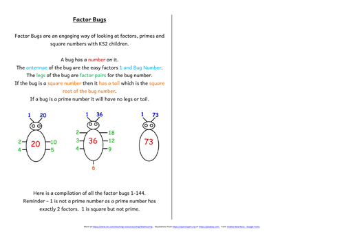Factors and Common Factors, Multiplication and Division Year 5 (Y6 ...