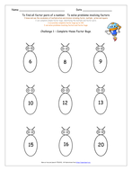 KS2 Y5 Y6 Finding Factors and Common Factors Differentiated Worksheets ...