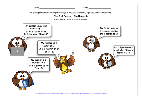 Factors and Common Factors, Multiplication and Division Year 5 (Y6 ...