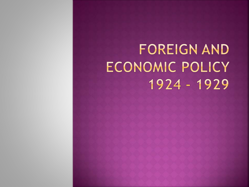 Weimar Germany 1924-1929 'The Golden Years?' - Foreign and economic ...