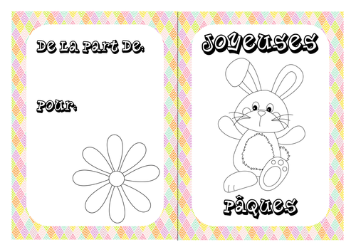 Easter colouring cards in French 4 | Teaching Resources