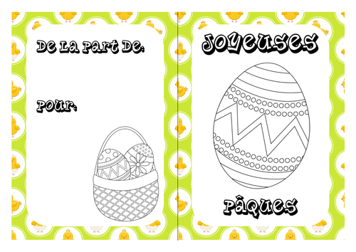 Easter colouring cards in French 5 | Teaching Resources