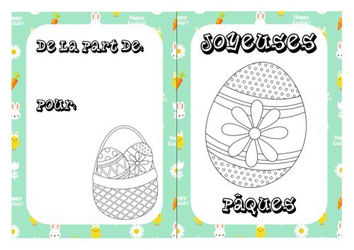 Easter colouring cards in French 6 | Teaching Resources