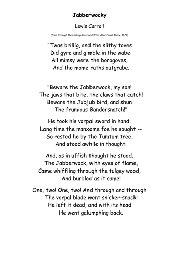KS2 Jabberwocky Poetry Week Mini Project | Teaching Resources