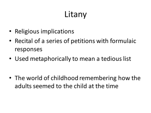 Carol Ann Duffy - Analysis of Litany revision powerpoint | Teaching ...