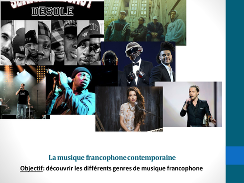 Speaking cards : " la musique francophone contemporaine + general ...