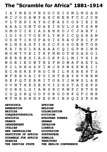 The "Scramble for Africa" 1881-1914 Word Search | Teaching Resources