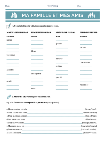 French activities 'Ma famille' | Teaching Resources