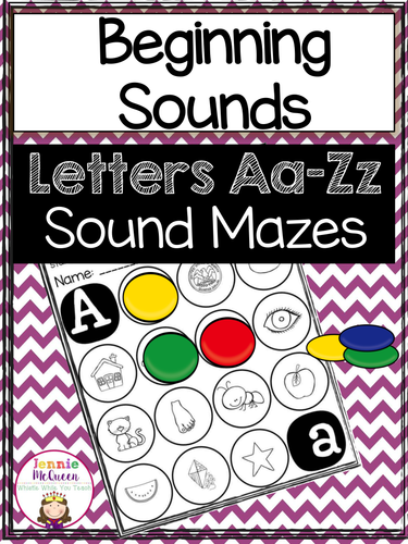Beginning Sounds: Letters A-Z Sound Mazes | Teaching Resources