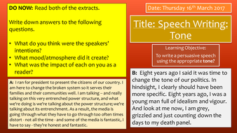 Persuasive Speech - Tone by jbuddy85 | Teaching Resources
