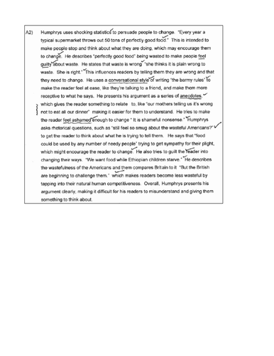 Eduqas GCSE English Language Non Fiction Component 2 A2 question ...