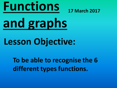 Discovering functions and their graphs | Teaching Resources