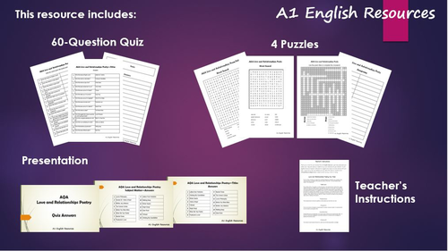 Love and Relationships Poetry Activity Fun Pack | Teaching Resources